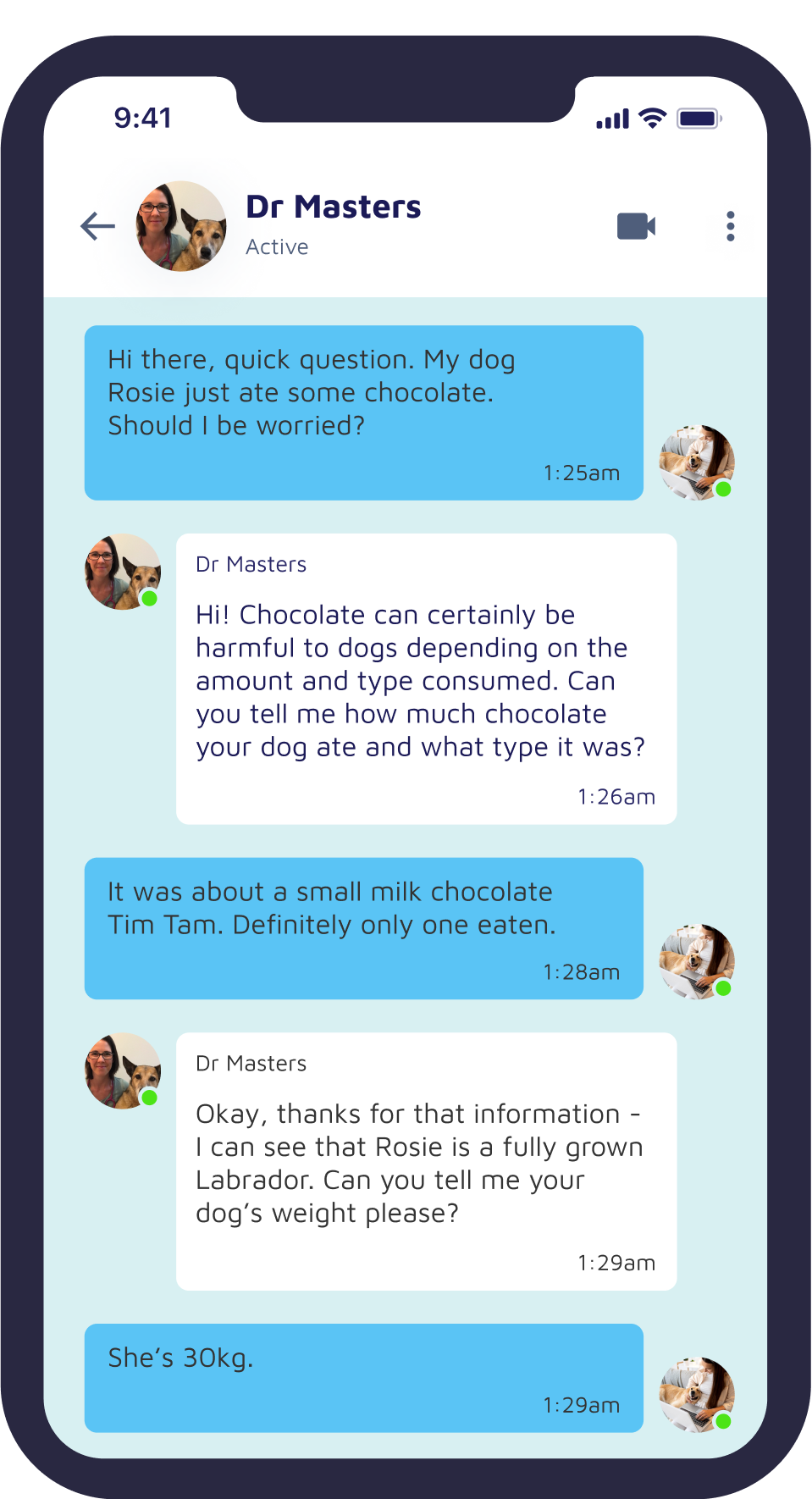 Vet chat store